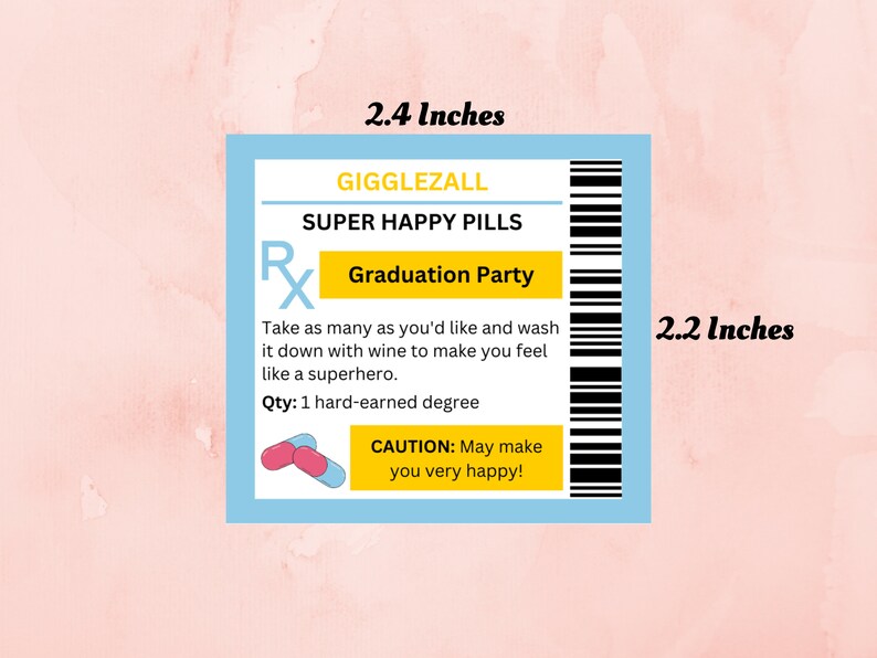 Nurse Graduation Party Favor Printable Labels Pill Bottle - Etsy