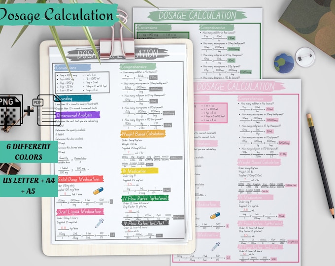 Conversions for Nurses // Nursing Conversions // Conversion Sheets - Etsy