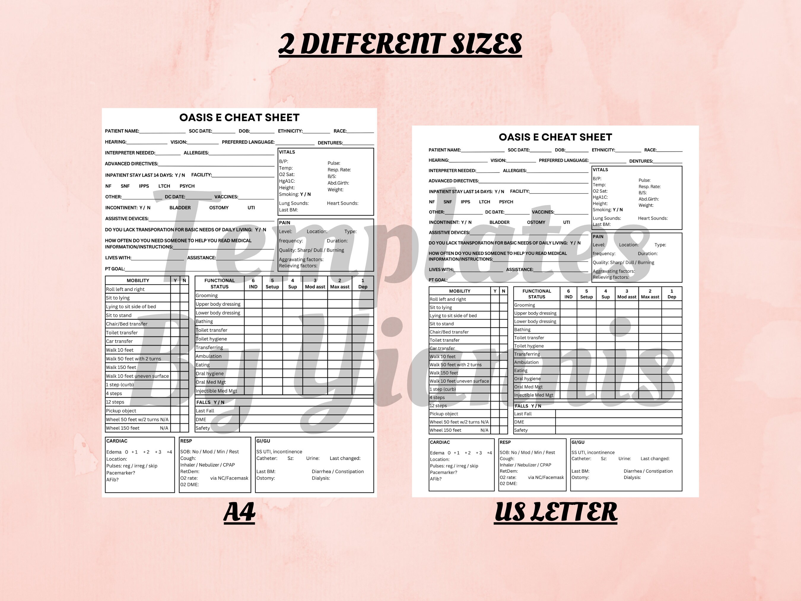 OASIS E Cheat Sheet Bundle Start of Care Assessment Oasis - Etsy Australia
