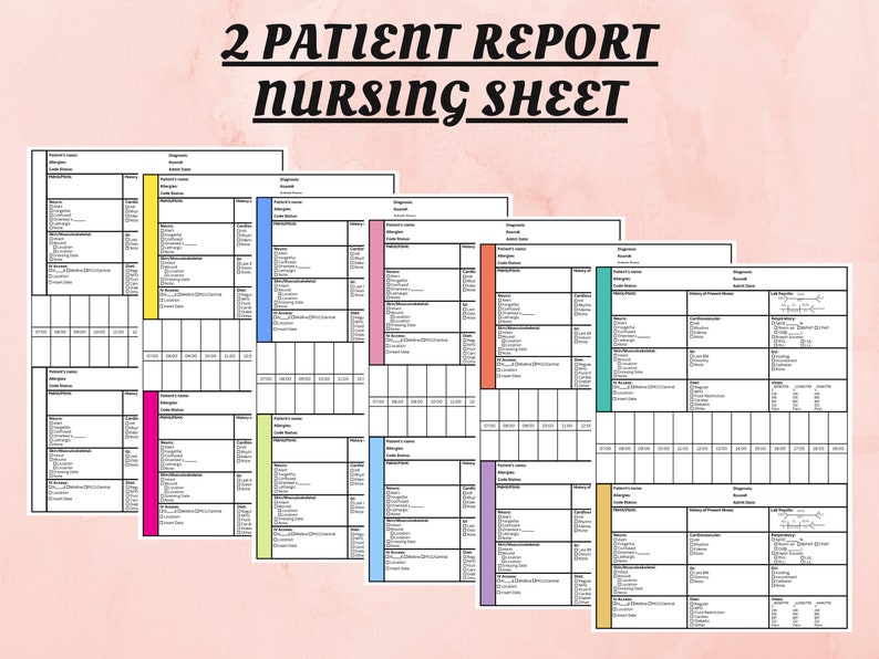 2 Patient Nursing Report Sheet | Nurse SBAR | Nurse Brain Sheet | Icu ...