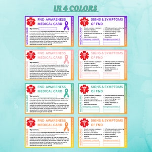 FND Awareness Emergency Medical ID Card | Health ID Card | Functional ...