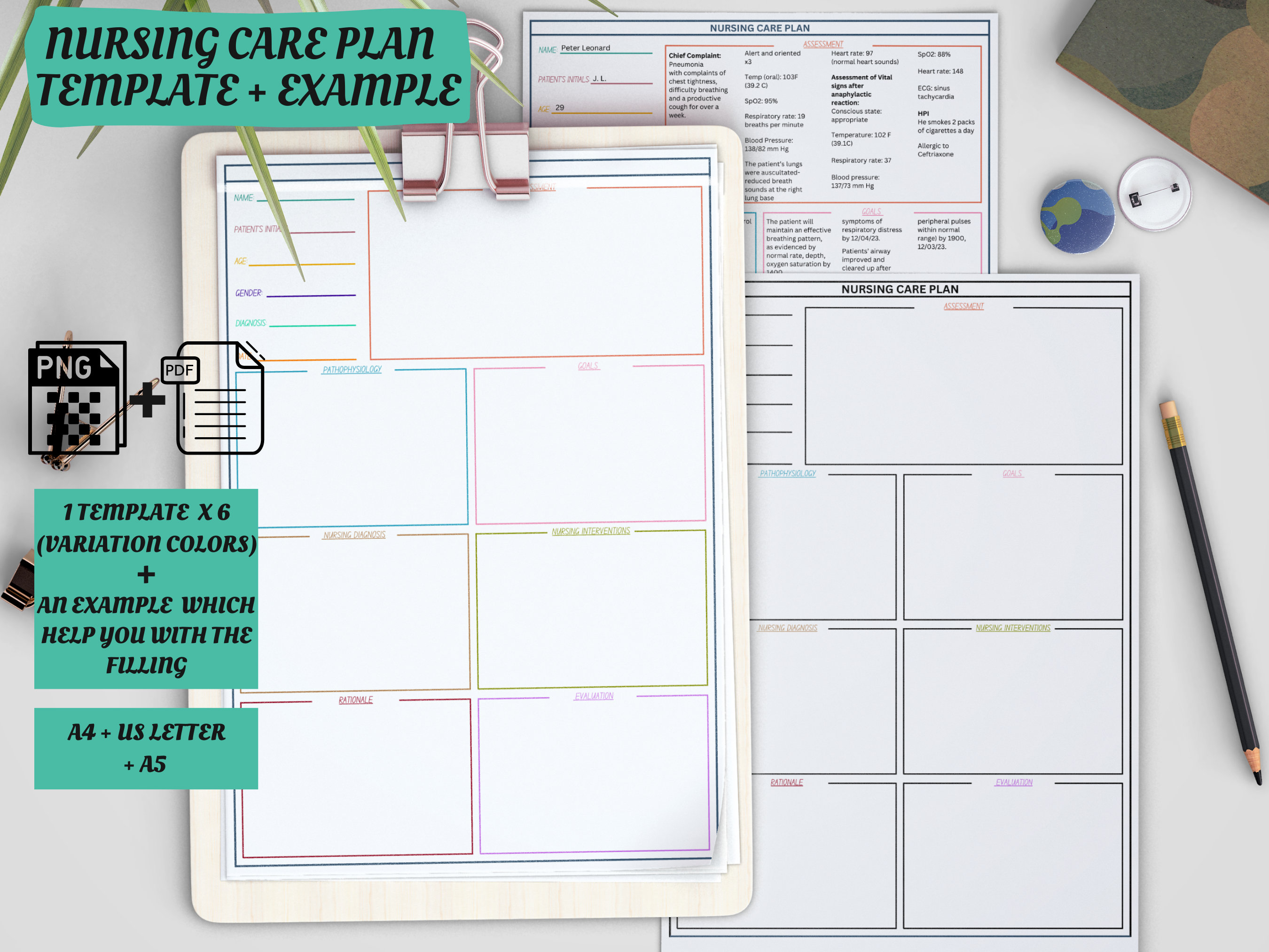 Printable Nursing Care Plan Template & Example | Nursing Care Plan ...