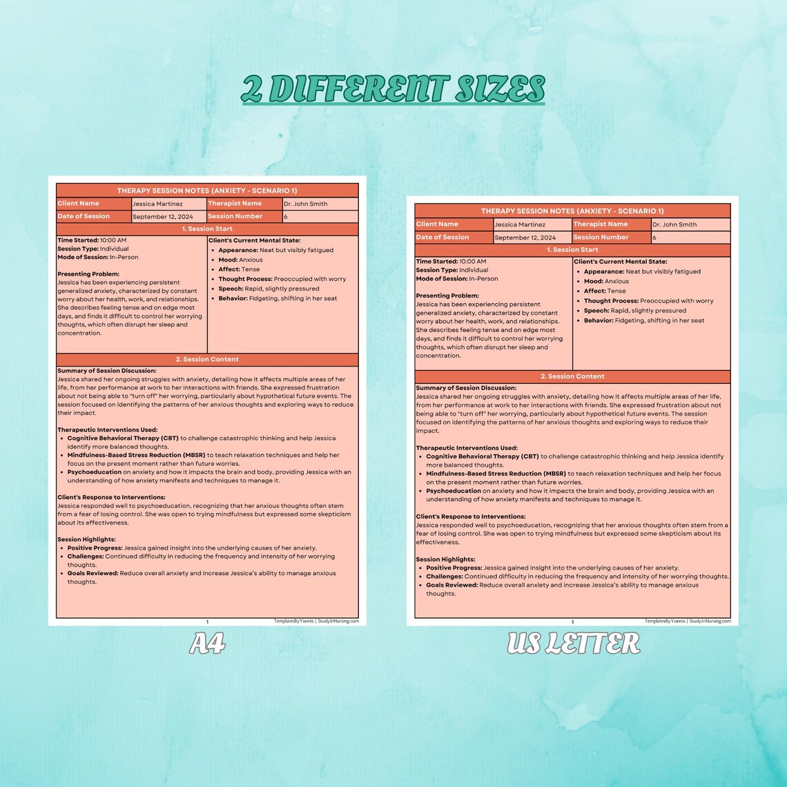 Therapy Session Notes Examples Guidebook (PDF) - Etsy