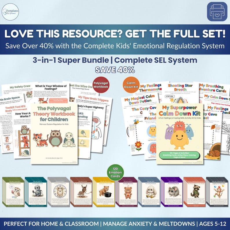 120 Emotion Cards for Kids, Emotional Regulation Tool for Children ...