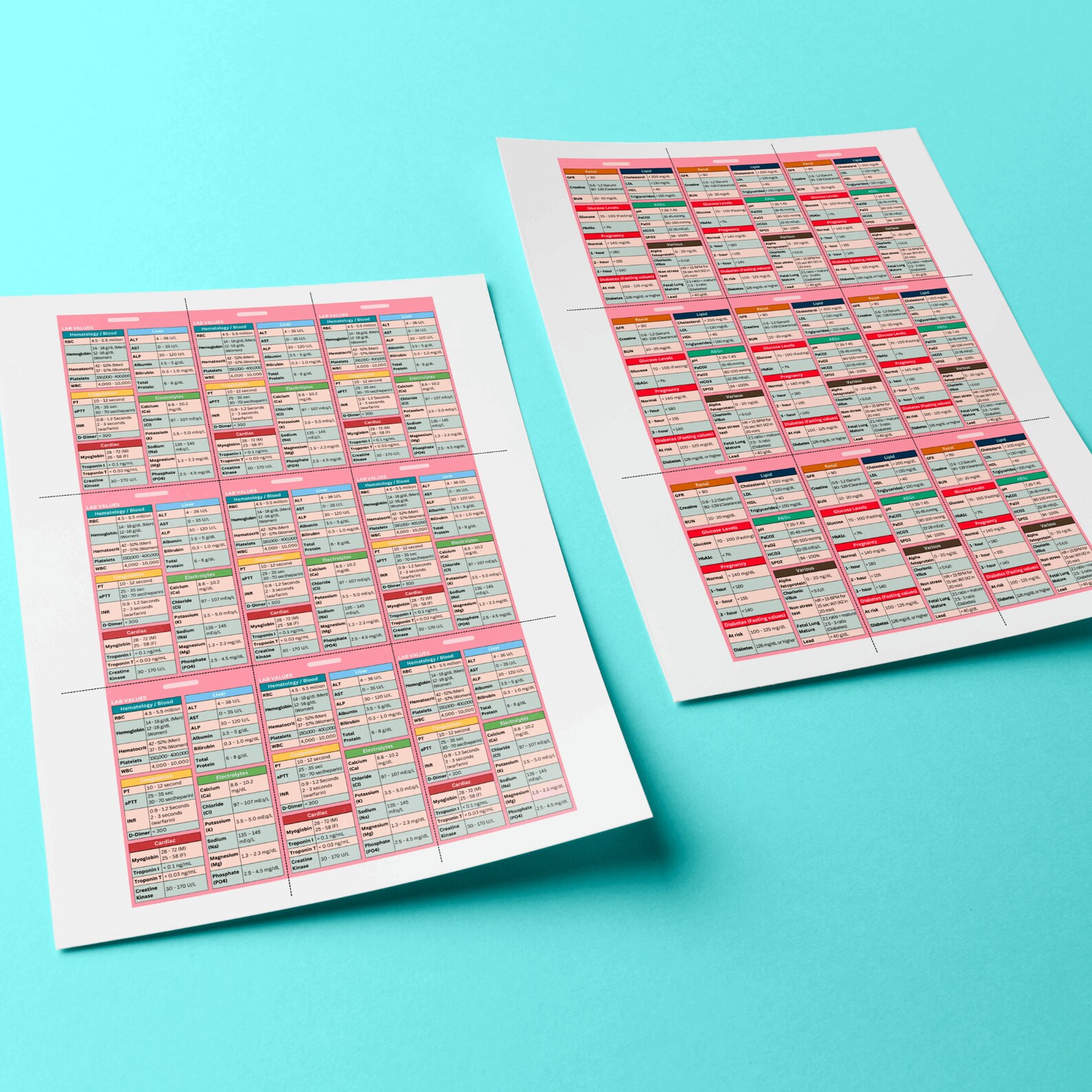 Lab Values for Nursing Reference Card | Medical Reference Badge Buddy ...
