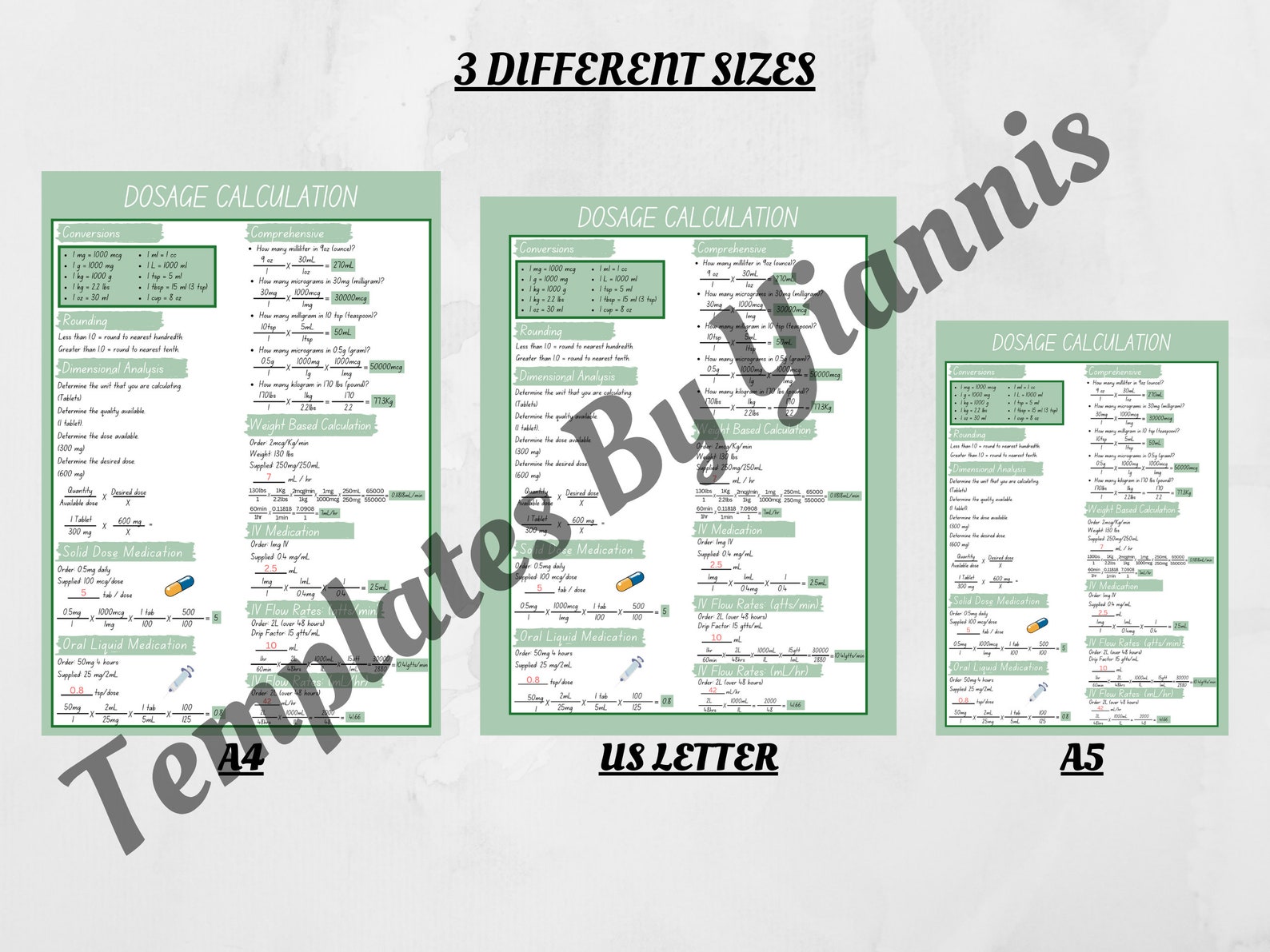 Medication Dosage Calculation, Nursing Study Guide, Nursing Dosage ...