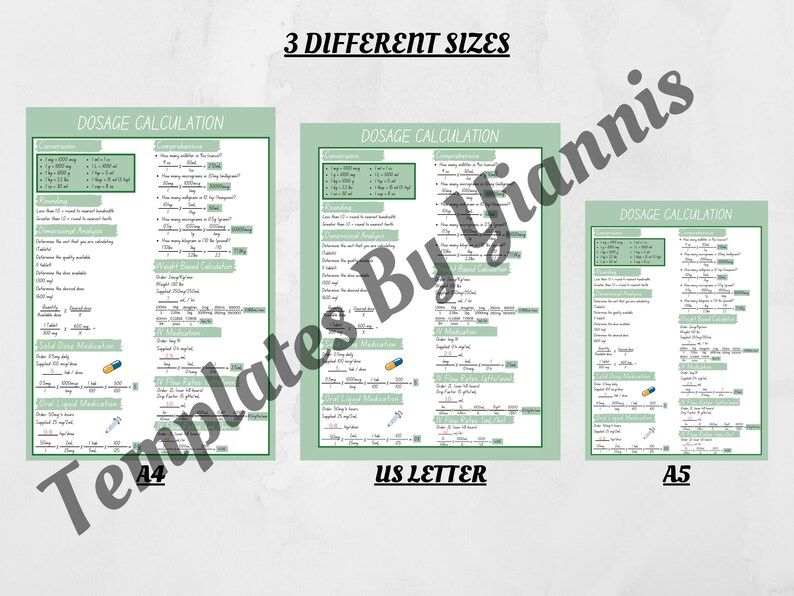 Medication Dosage Calculation, Nursing Study Guide, Nursing Dosage ...