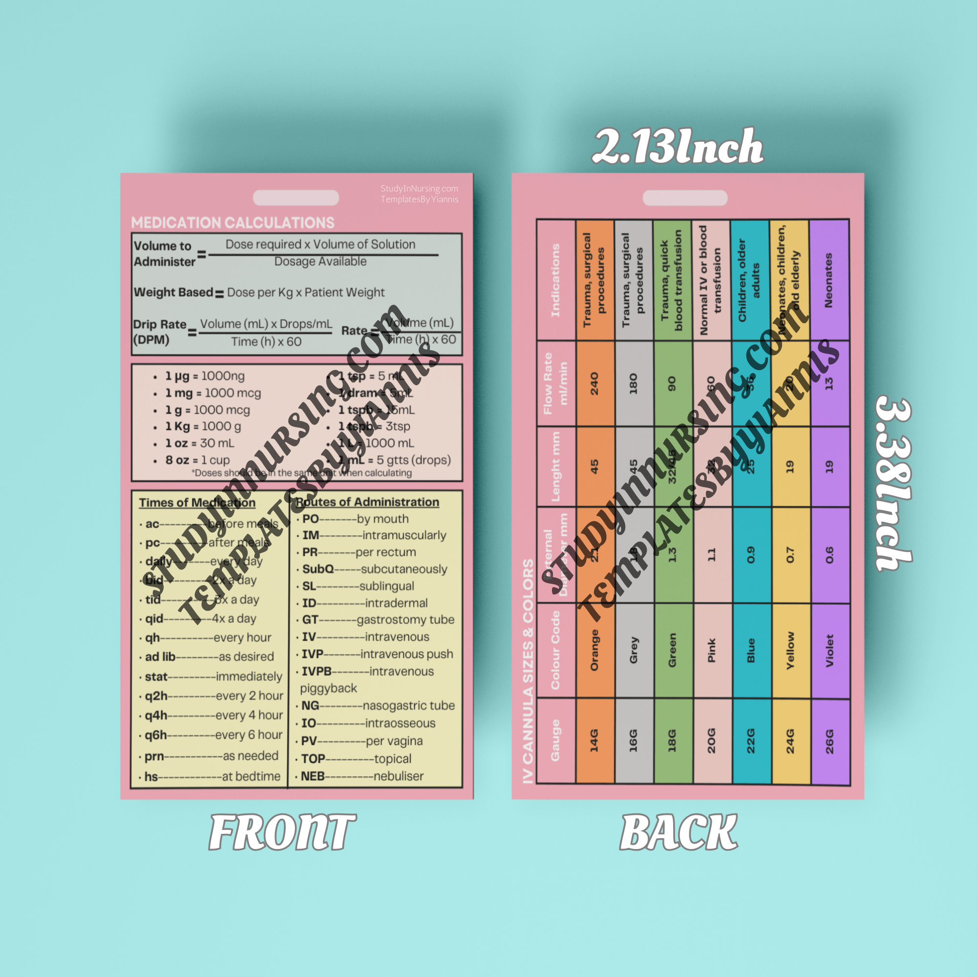 Med Surg Nurse Badge Card Bundle: EKG, Lab Values & GCS, Nursing School ...