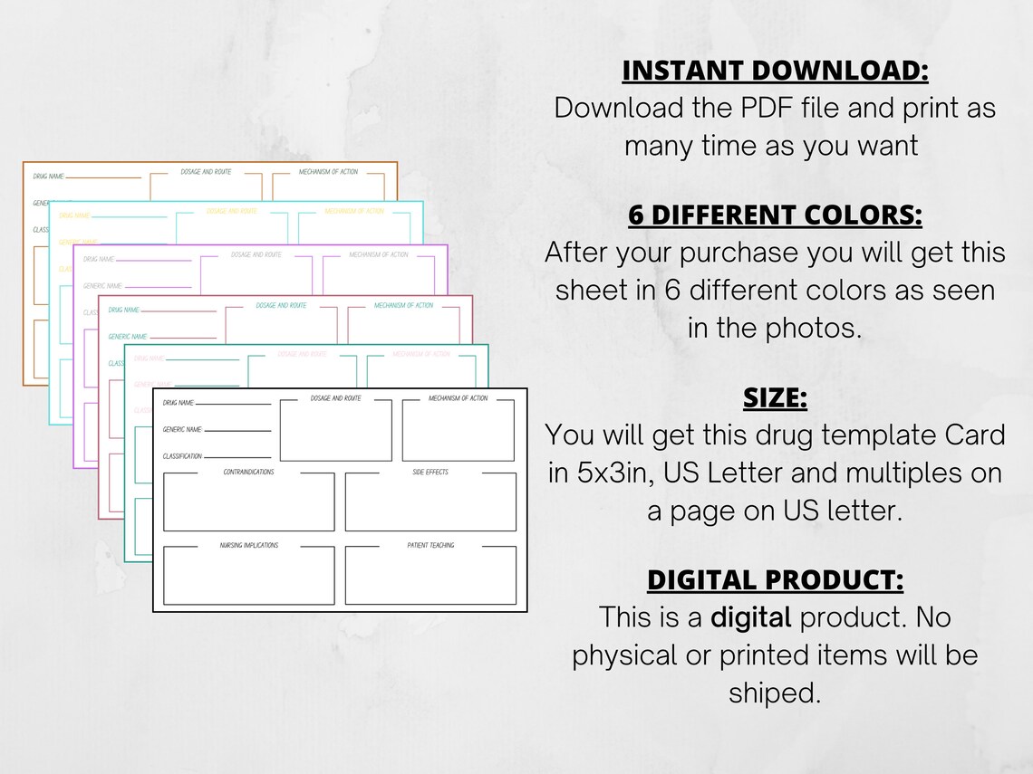 Nursing Pharmacology Drug Flashcards Printable Nursing Student ...