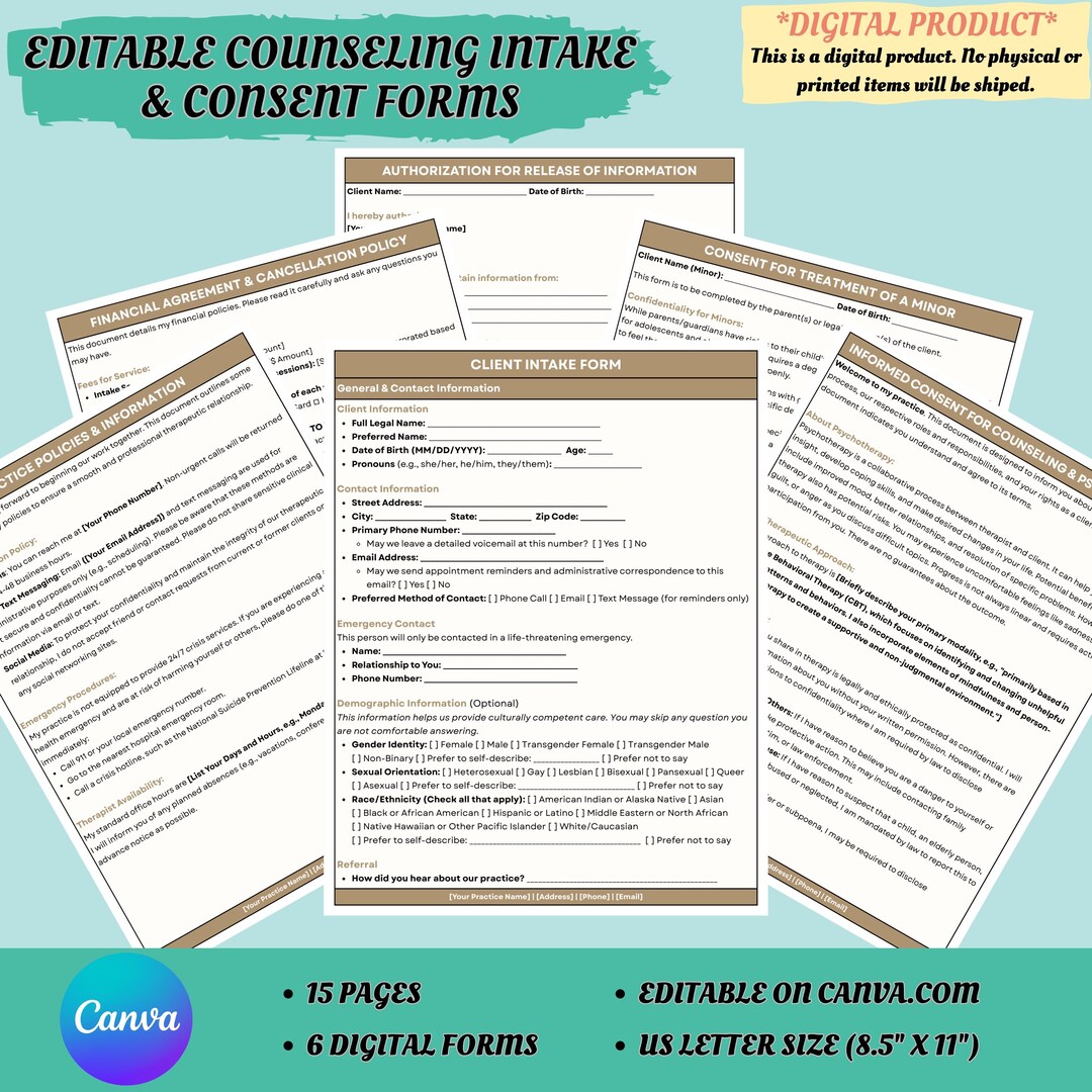 Counseling Intake Forms and Informed Consent: Private Practice ...