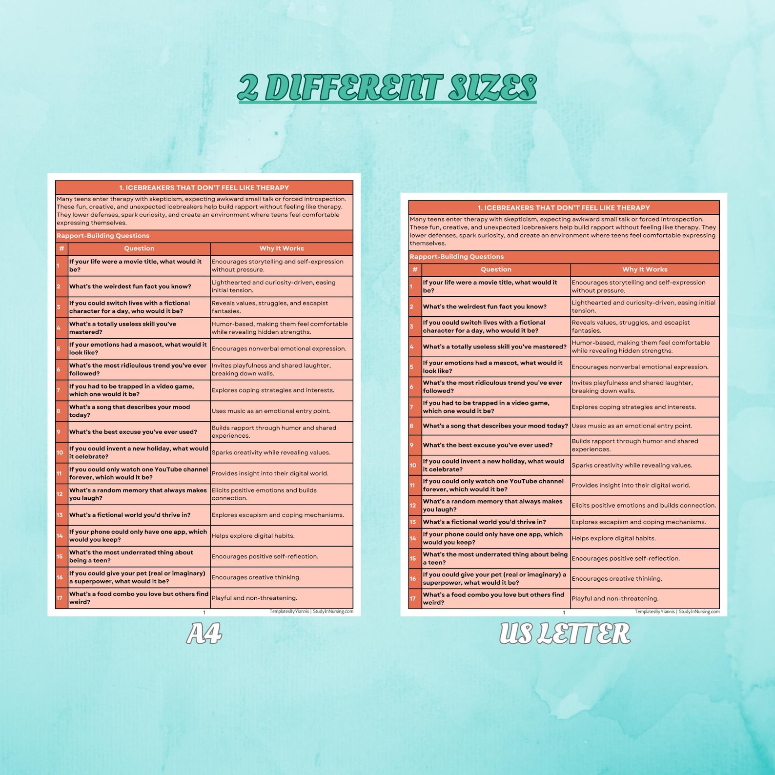 Teen Therapy Rapport Building Questions: Icebreakers & Engagement ...