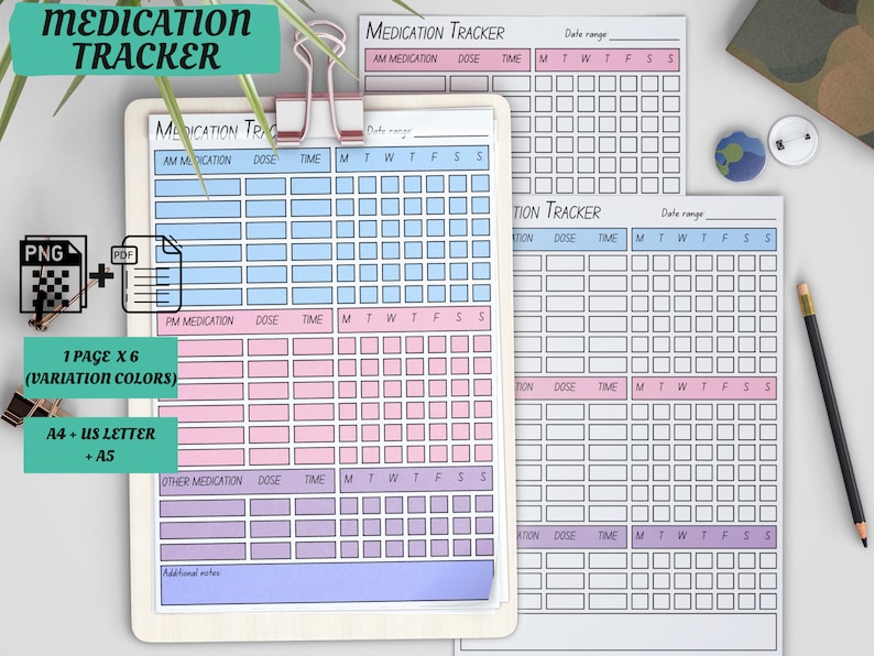Medication Tracker Printable Medication Chart Medication - Etsy Australia