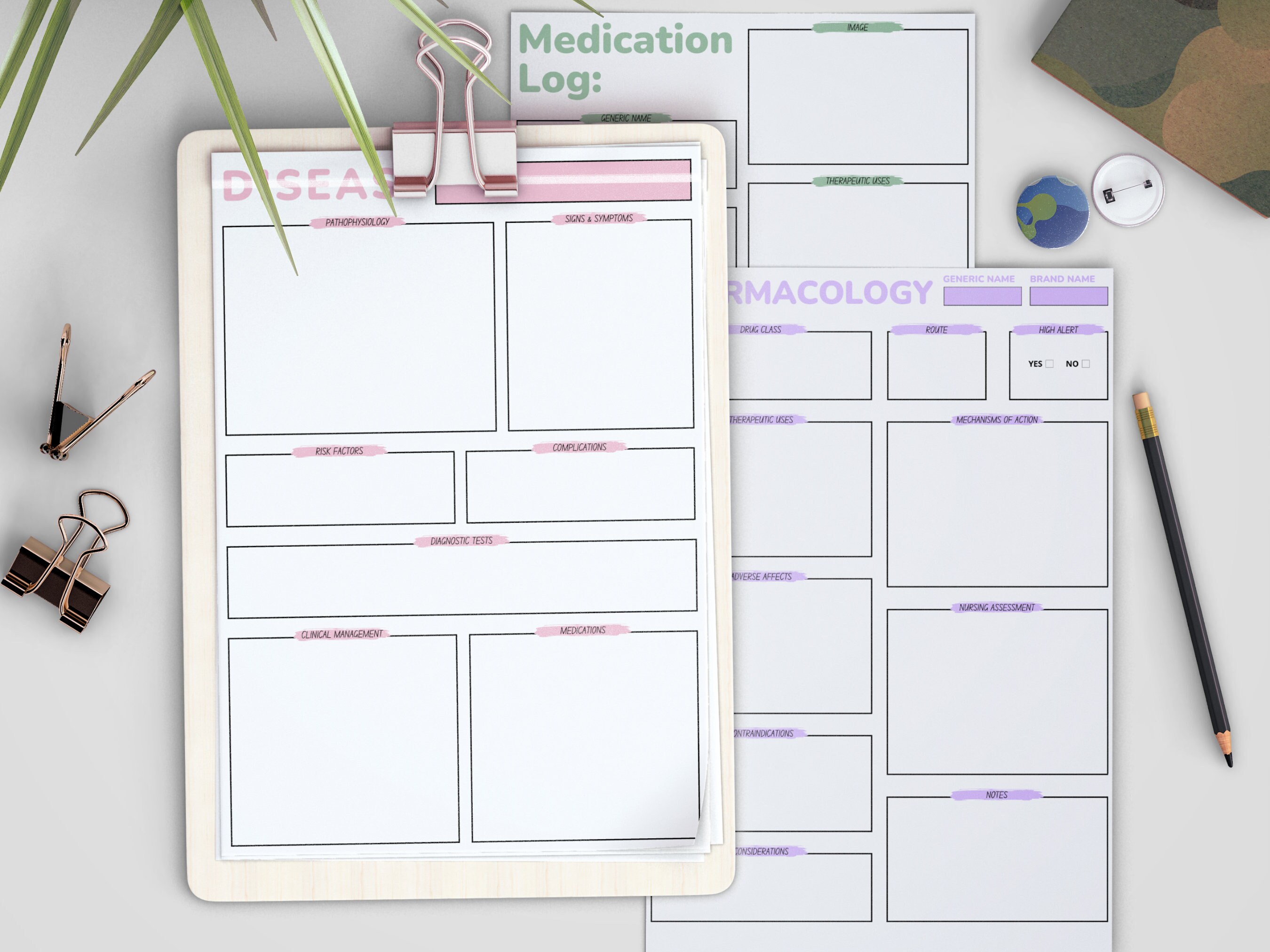 Nursing School Templates BUNDLE | Nurse Student Study Guide | Nursing ...