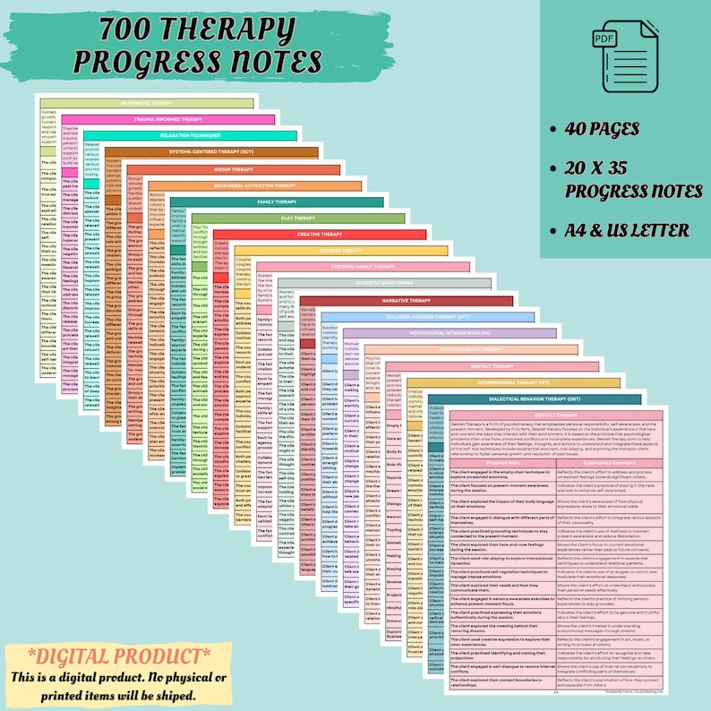 THERAPY PROGRESS NOTES Guidebook Counseling Documentation Templates ...