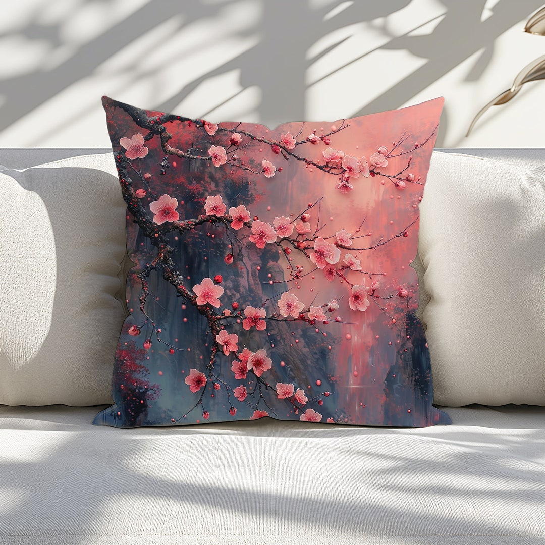 Sakura Pillow Cherry Blossom Pillow Floral Pillow Japanese Themed ...