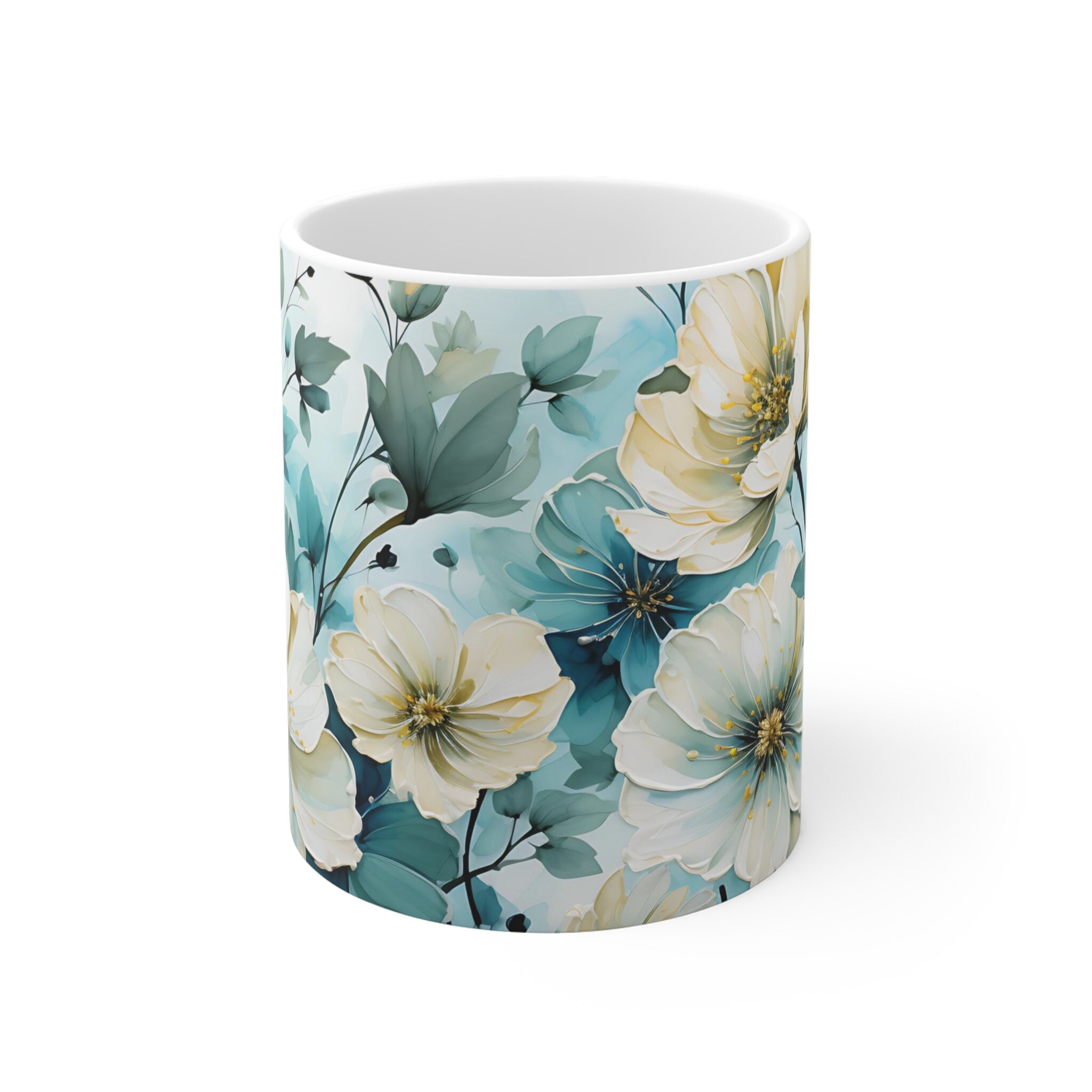 Elegant Floral Pattern Tea Mug for Nature Lovers Botanical - Etsy