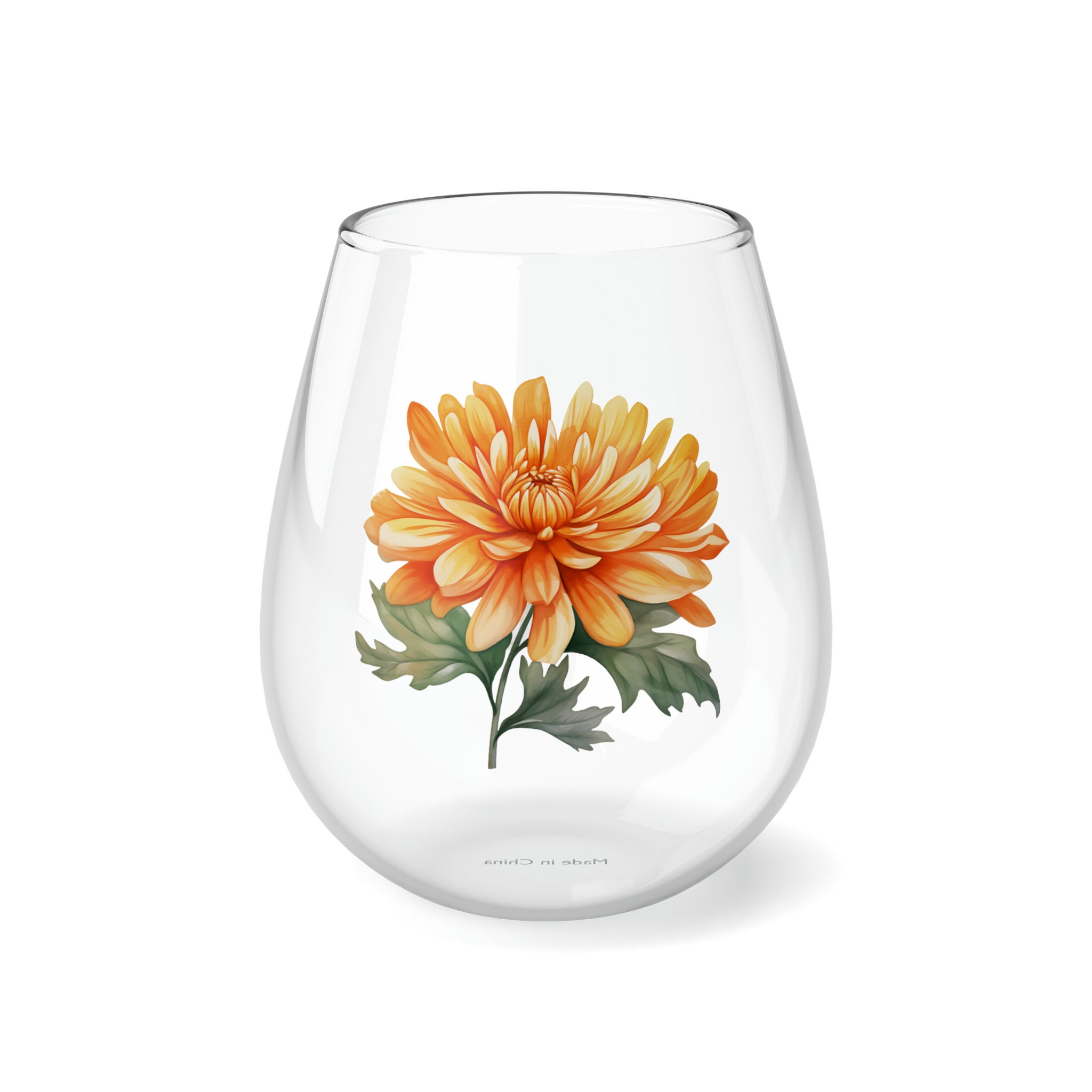 November Birth Flower Wine Glass, November Birth Flower Gift ...