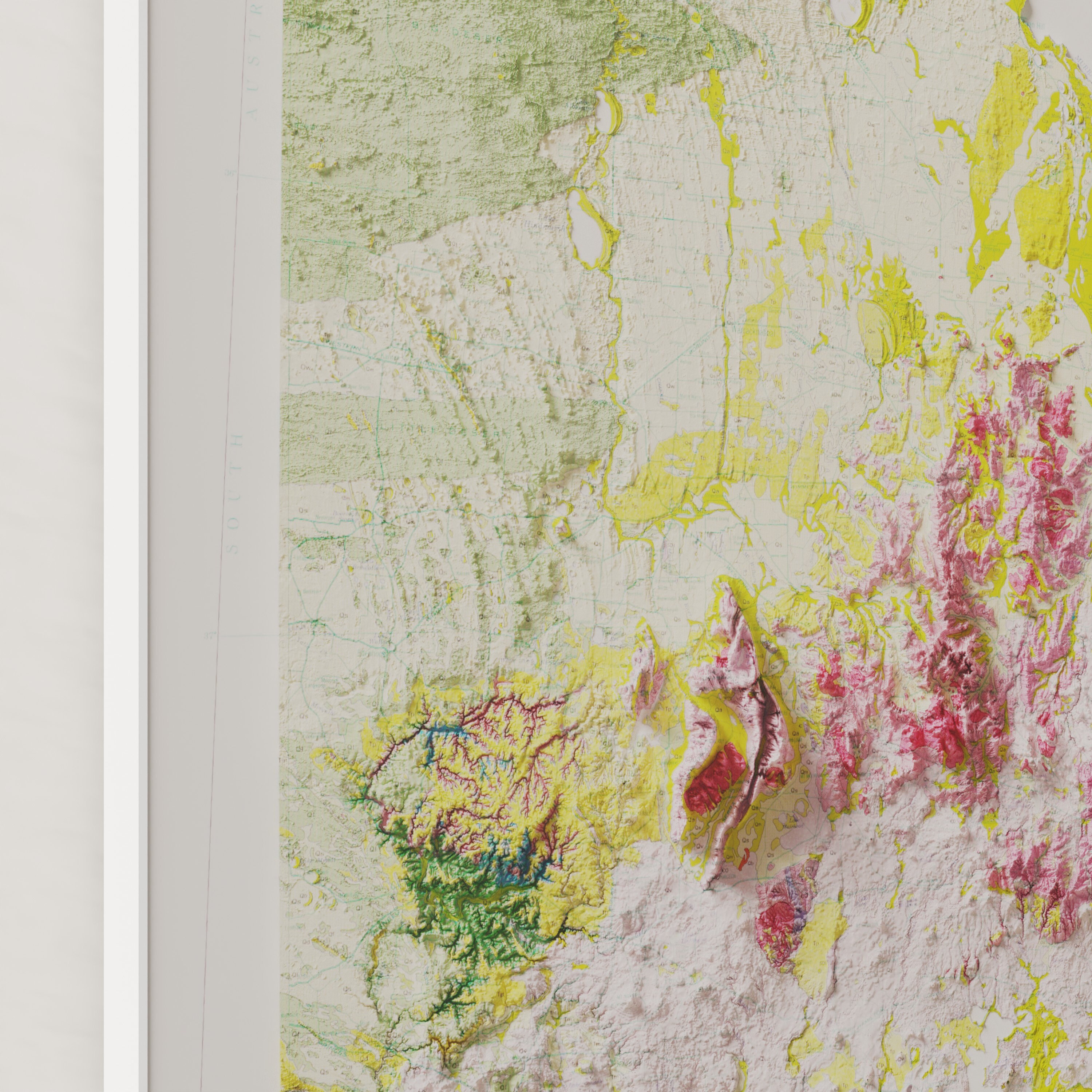 Victoria Vintage 2D Shaded Relief Map Victoria Australia - Etsy