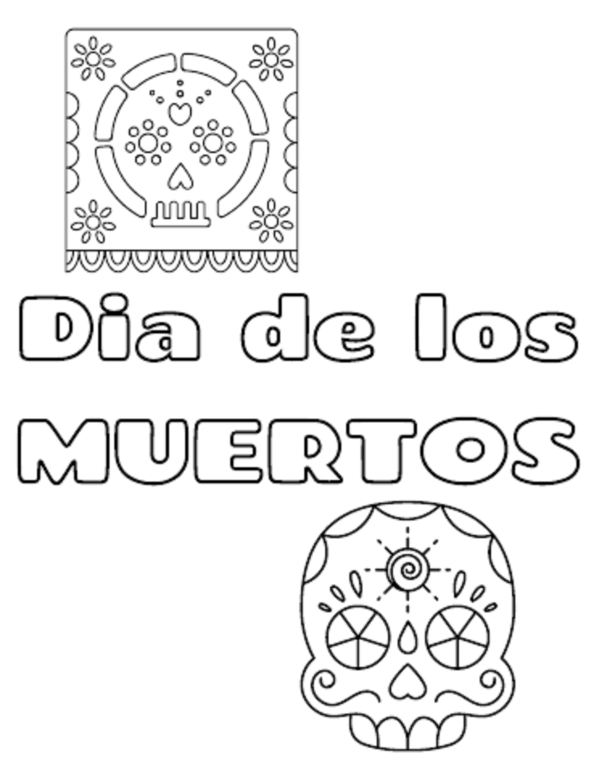 Dia De Los Muertos Coloring Pages for Kids english and - Etsy