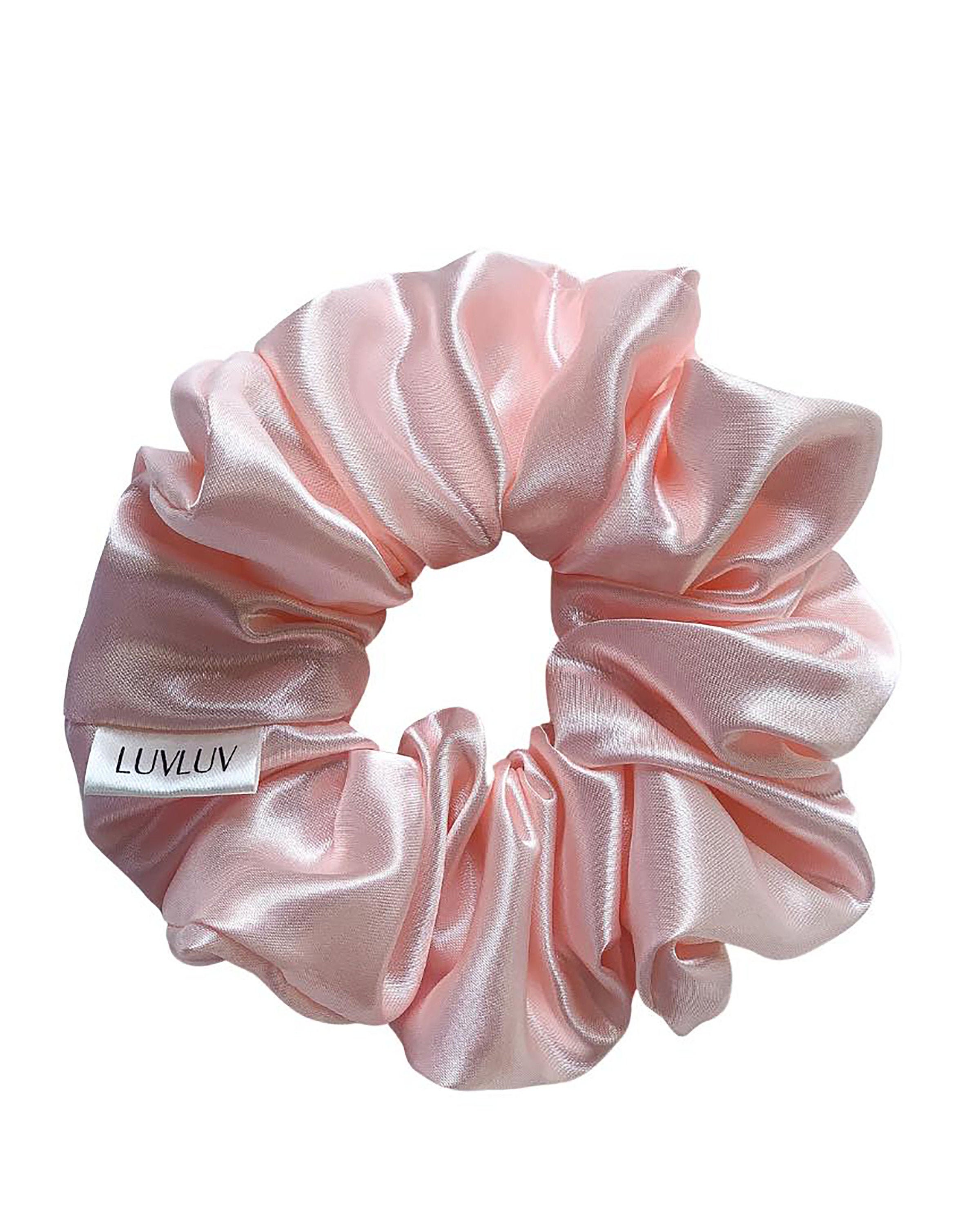 Light pink oversized scrunchie silk satin scrunchie big | Etsy