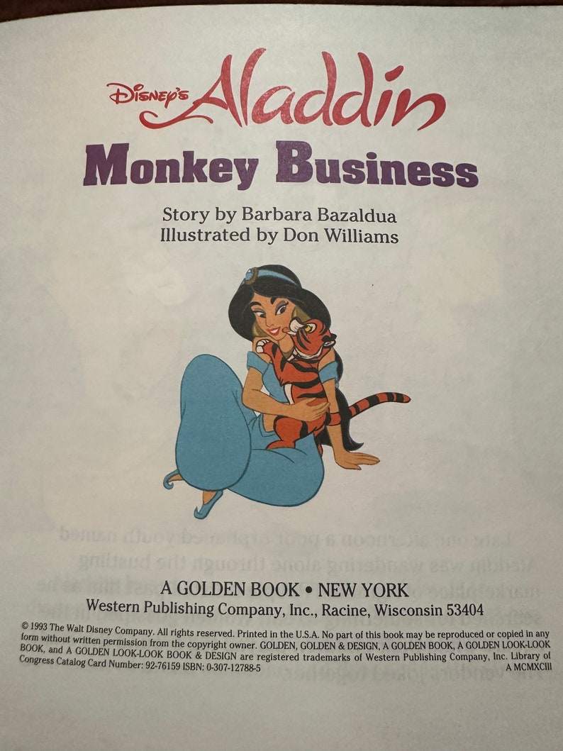90’s Disney’s “aladdin: Monkey Business” Book - Etsy