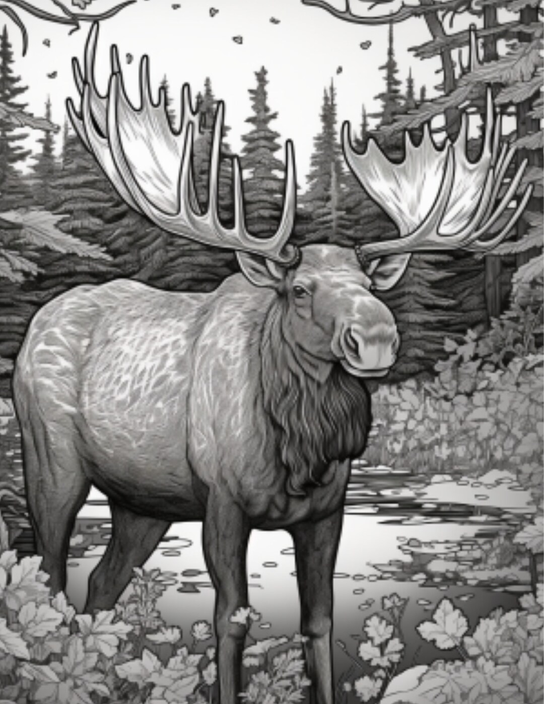 Majestic Moose Digital Downloadable Print in the Boreal Forest - Etsy