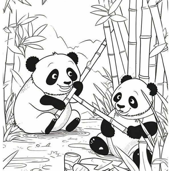 Bamboo Coloring Page - Etsy
