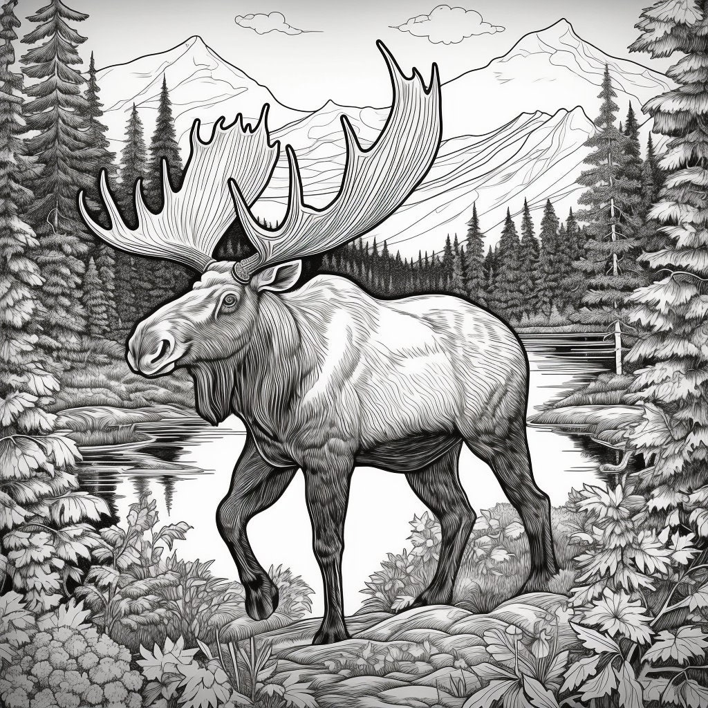 Moose Coloring Pages