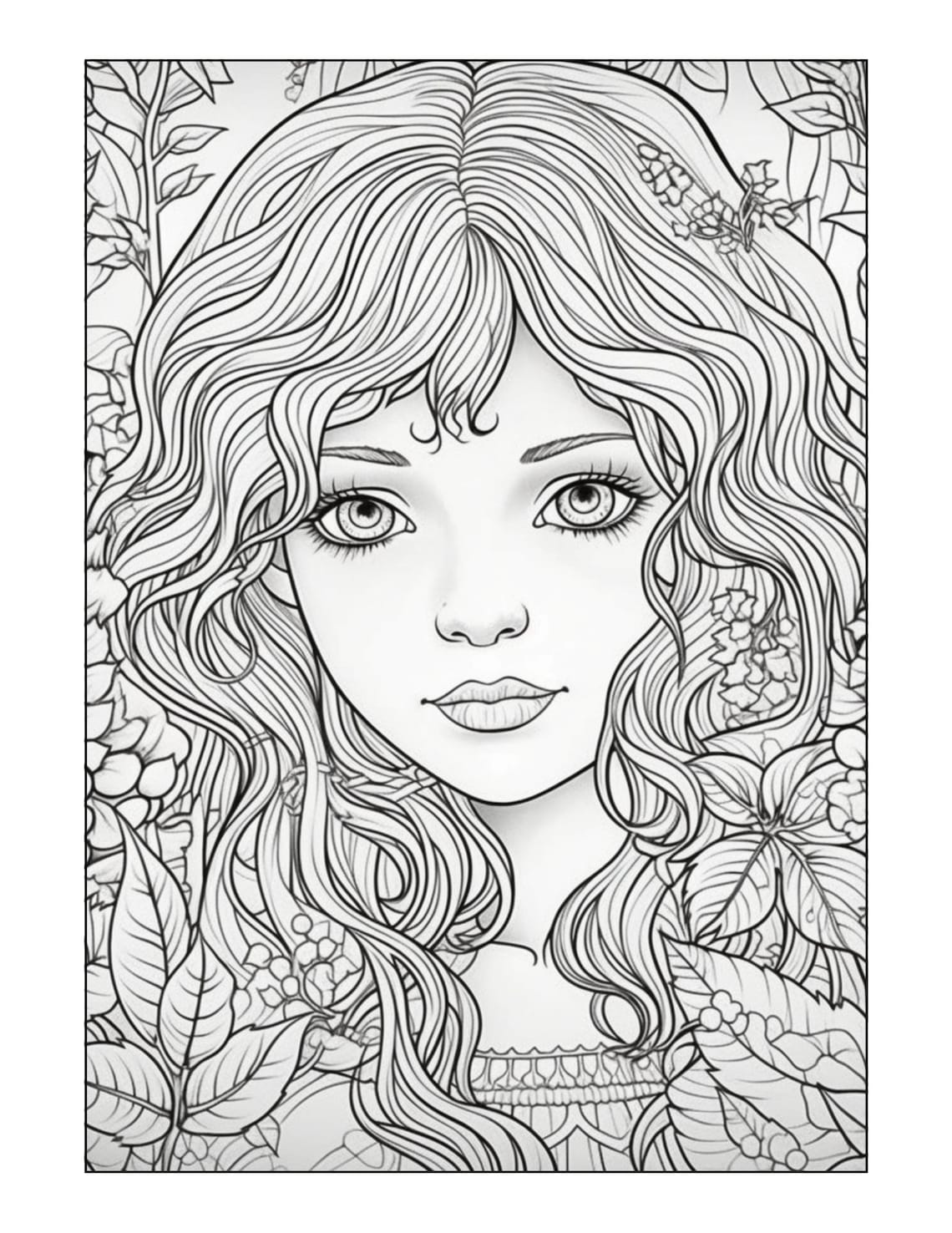 5 Coloring Pages of Beautiful Fairies From an Enchanted Forest Digital ...