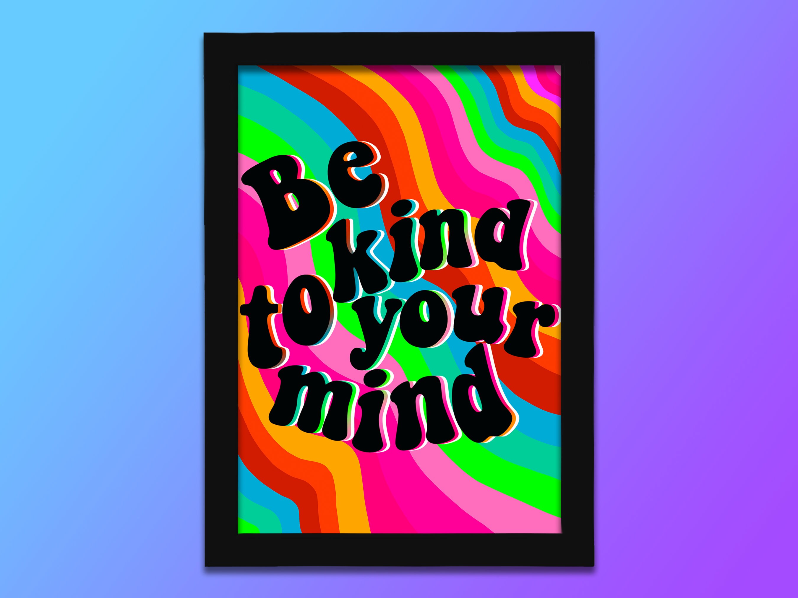 MOTIVATIONAL QUOTE PRINT / Be Kind to Your Mind / Mental Health Poster ...