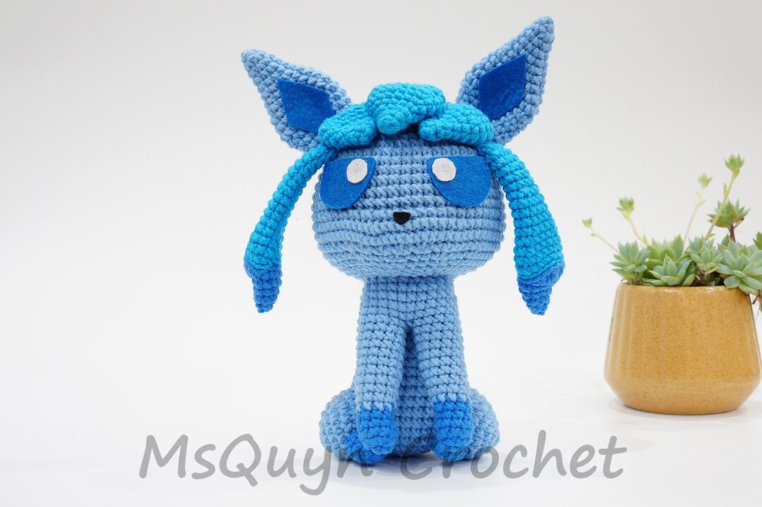 Graceon Inspired Amigurumi, Stuffed Animal Inspired Glaceon, Plushies ...