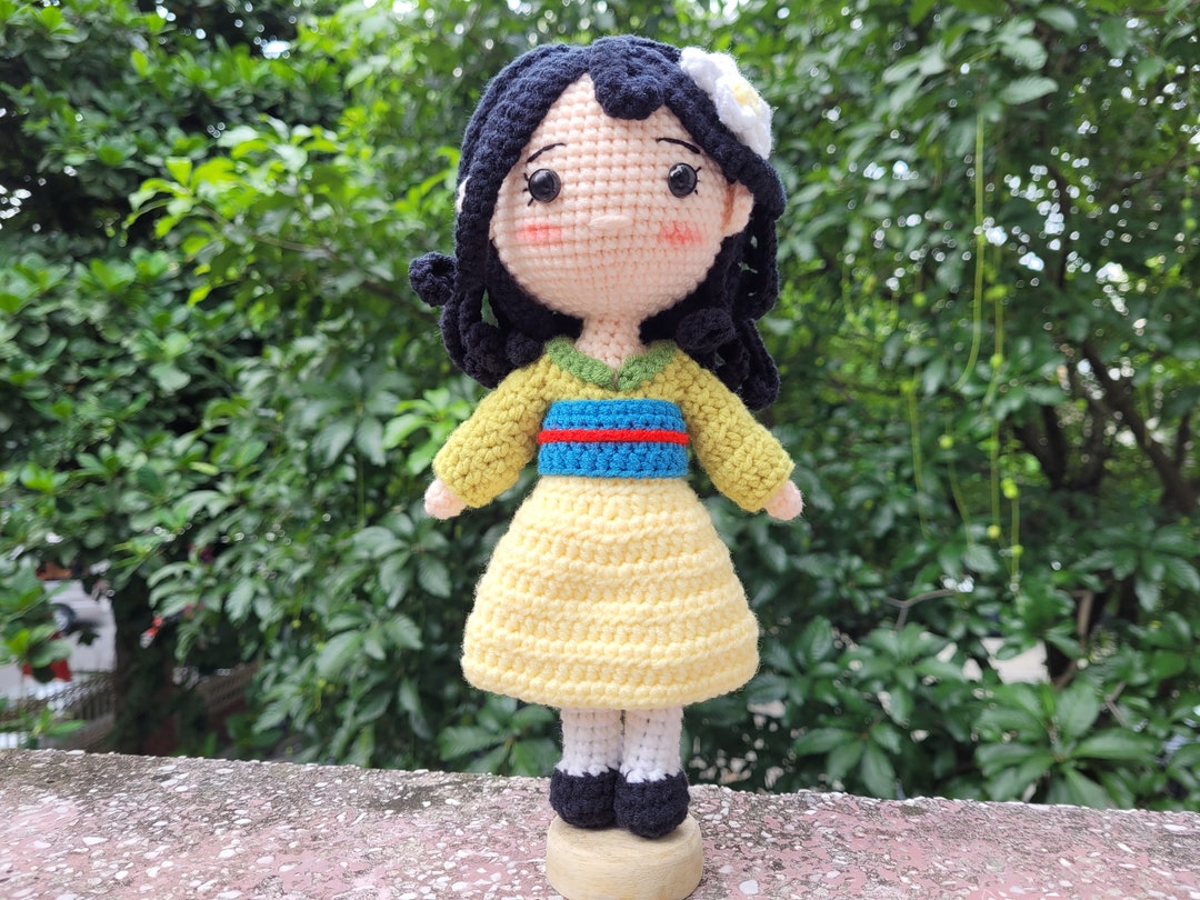 Handmade Crochet Mulan Princess Doll: Eco-friendly Amigurumi Plushie - Etsy
