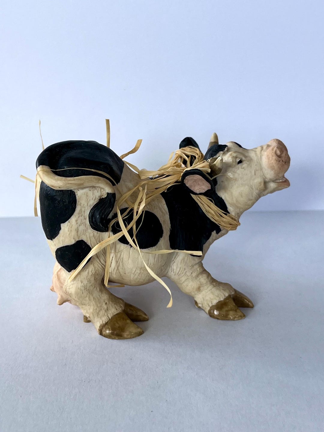 4" Happy Cow - Hand Painted Figurine Fun Home Decor Home Accent Farm ...