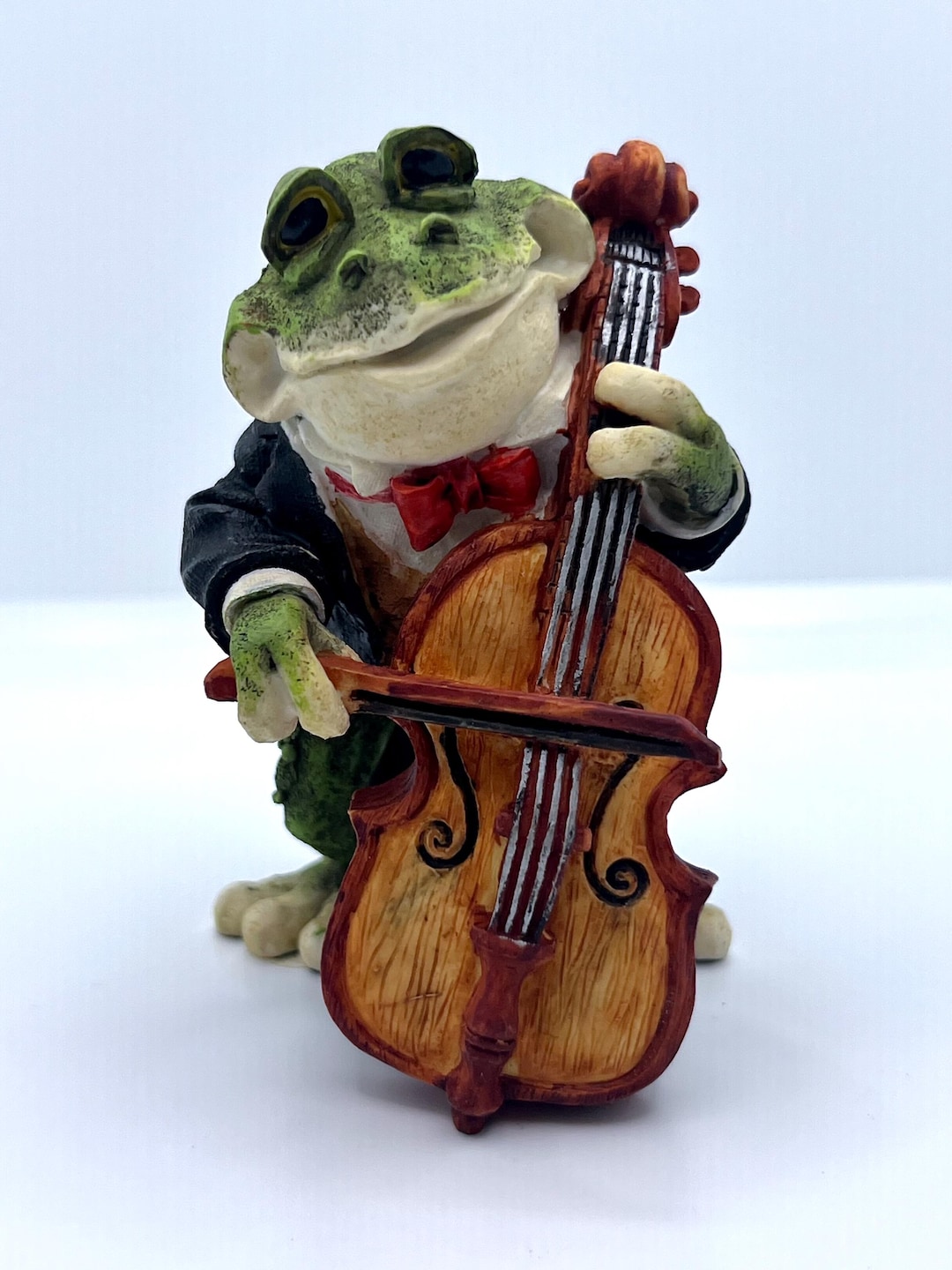 4" Frog Playing Cello - Adorable Amphibian Accent Fun Home Decor Frog ...