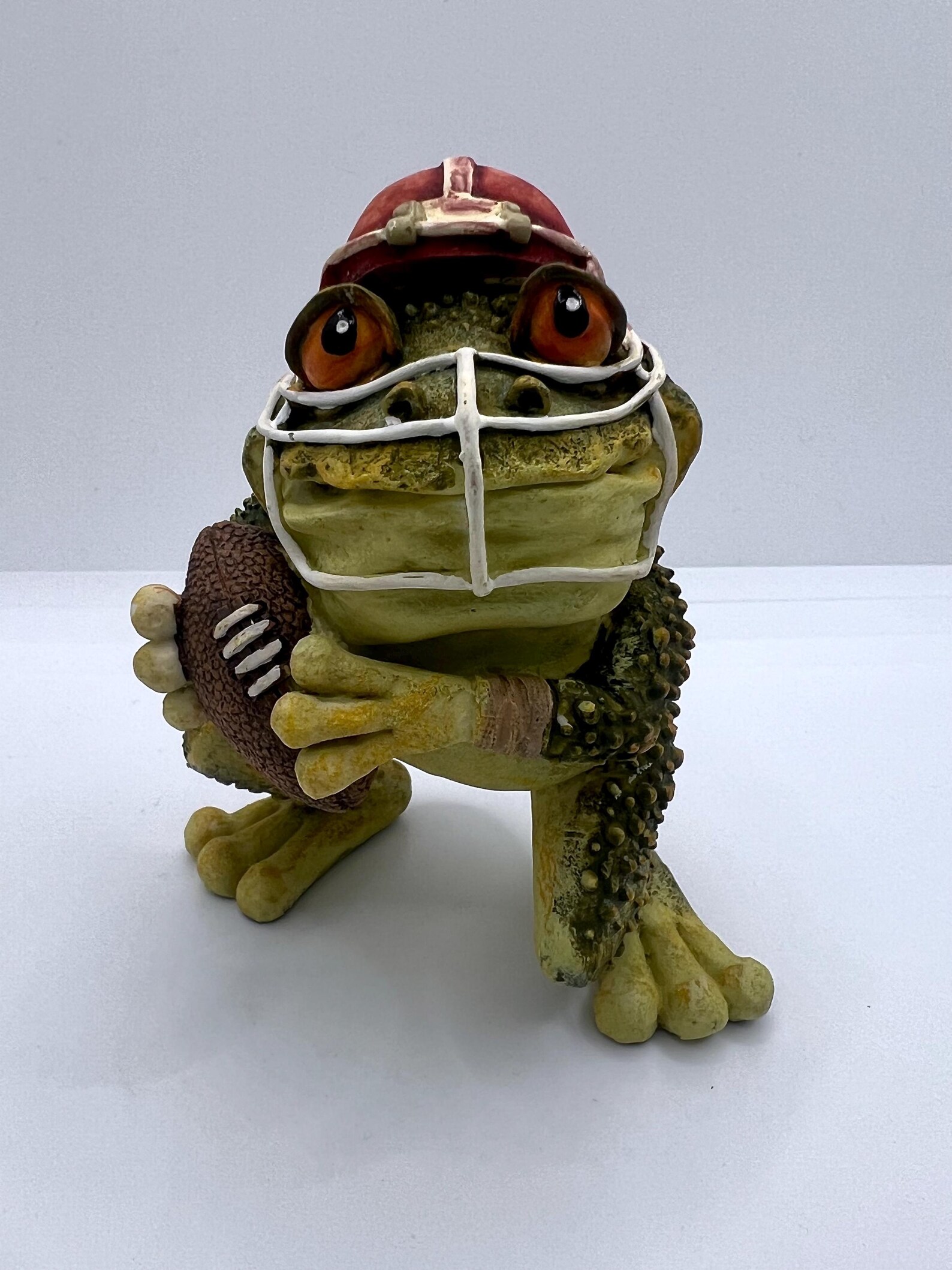 4" Football Frog - Hand Painted - Animal Figurine Statue Decoration ...