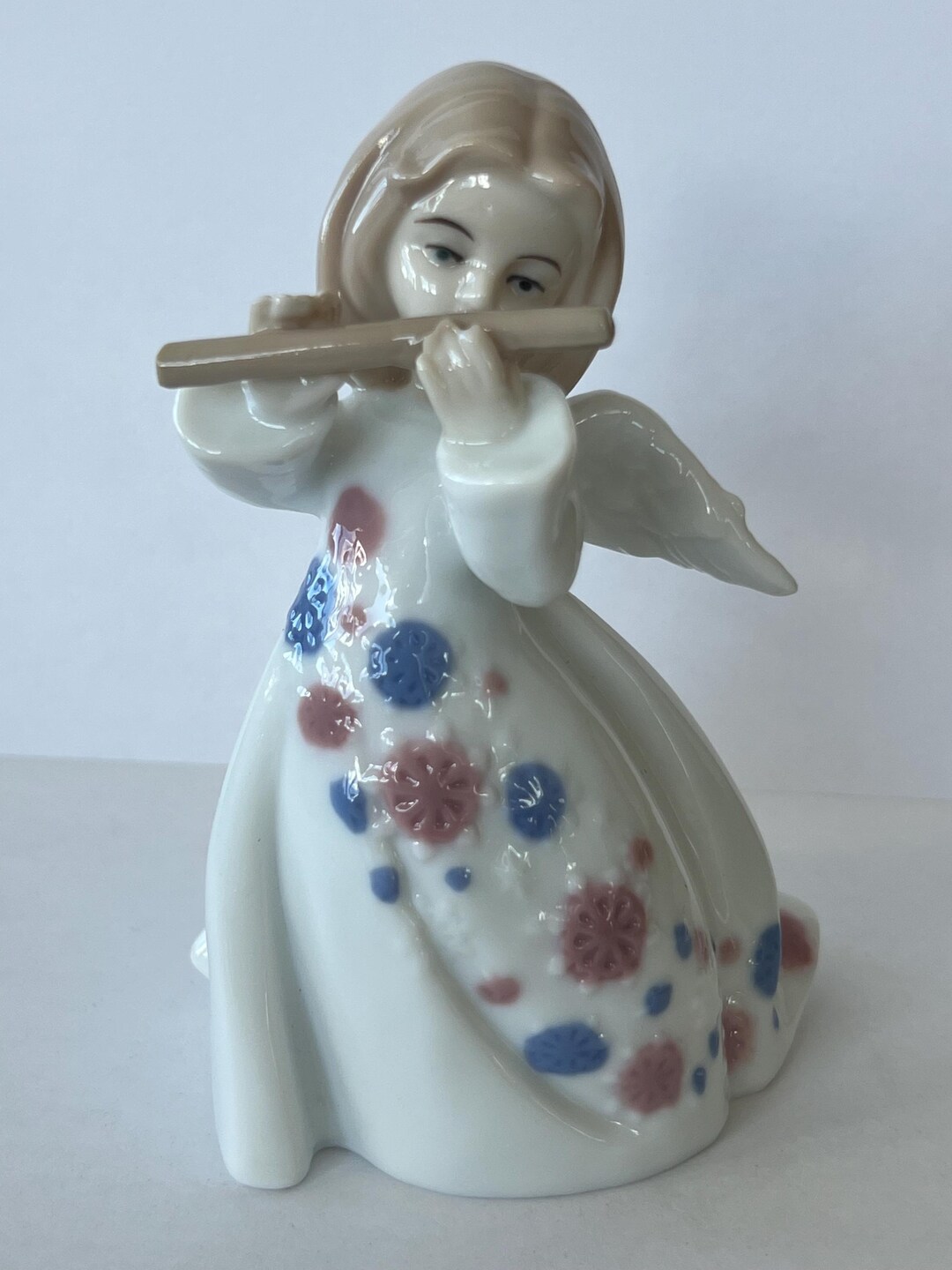 6" Porcelain Angel Statue Playing the Flute - Beautiful Angel Home ...