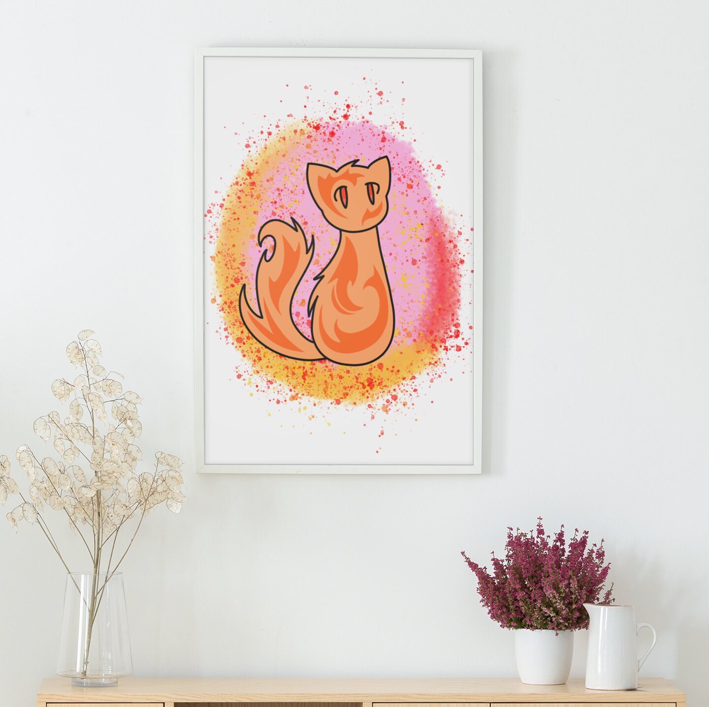 Fire Elemental Cat Printable Fantasy Wall Art / DIGITAL - Etsy