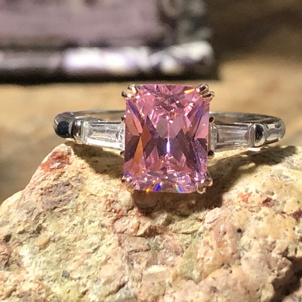 Pink Cz Ring - Etsy