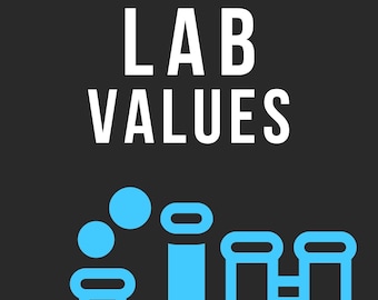 Nursing Lab Values Cheat Sheet Study Guide-student Nurse and RN Review ...