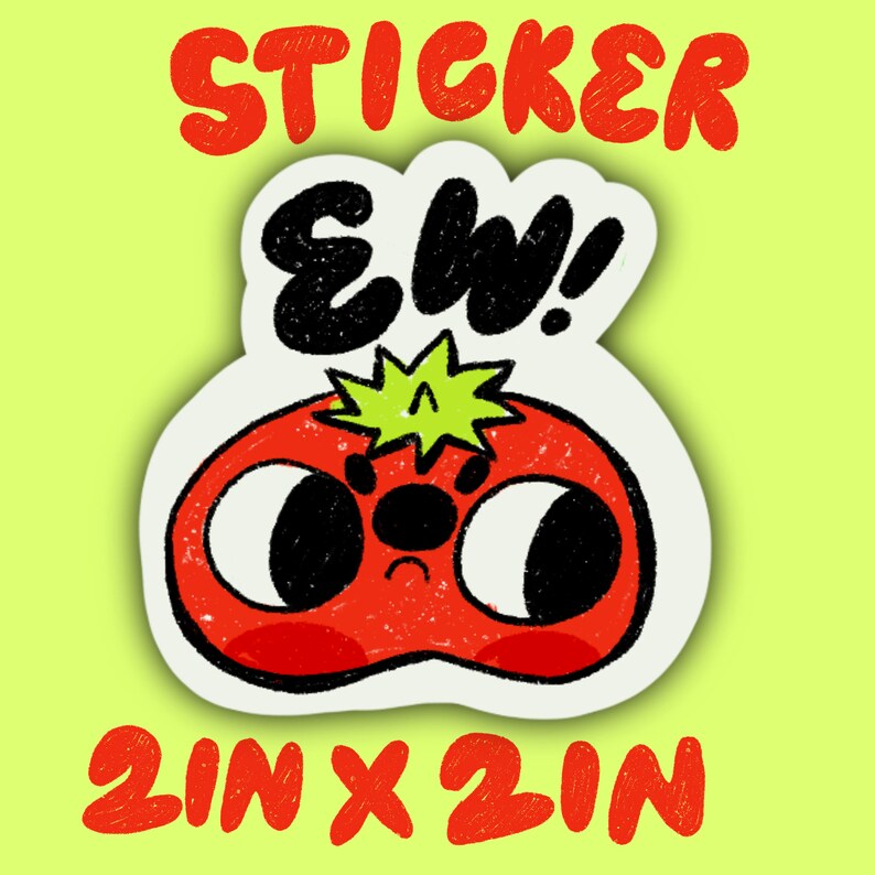Tomato Sticker Pack- Tomato Sticker- Handmade Sticker- Cute Tomato ...
