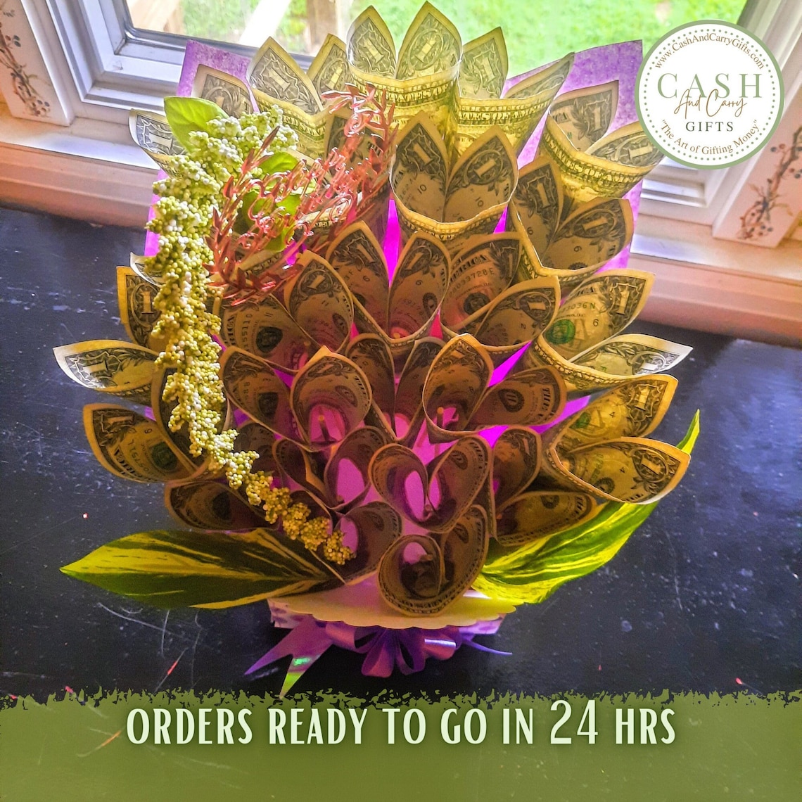 Birthday Real Money Bouquet Cash Centerpiece Gift for Any | Etsy