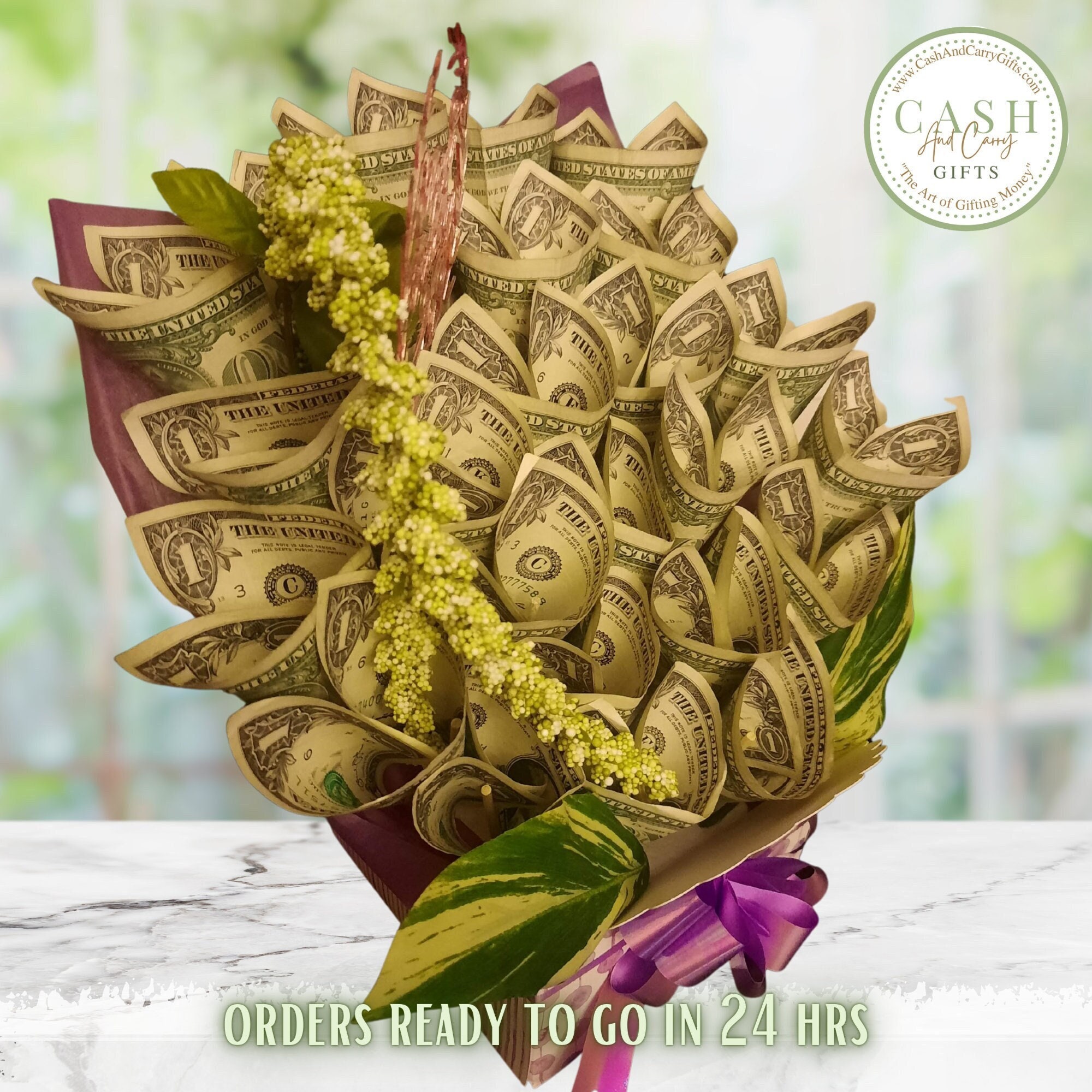 Birthday Real Money Bouquet Cash Centerpiece Gift for Any | Etsy