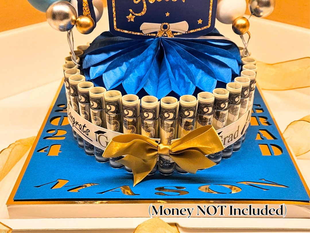 2024 Graduation Money Cake Kit Personalized With Graduate's Name Comes ...