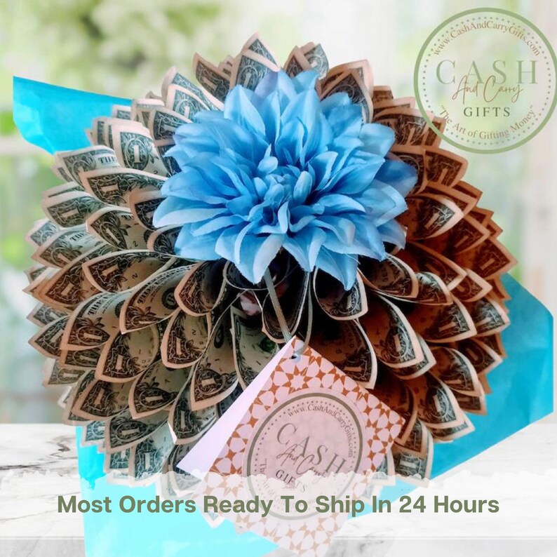 Real Money Bouquet Cash Flower Centerpiece for Birthday Gift | Etsy