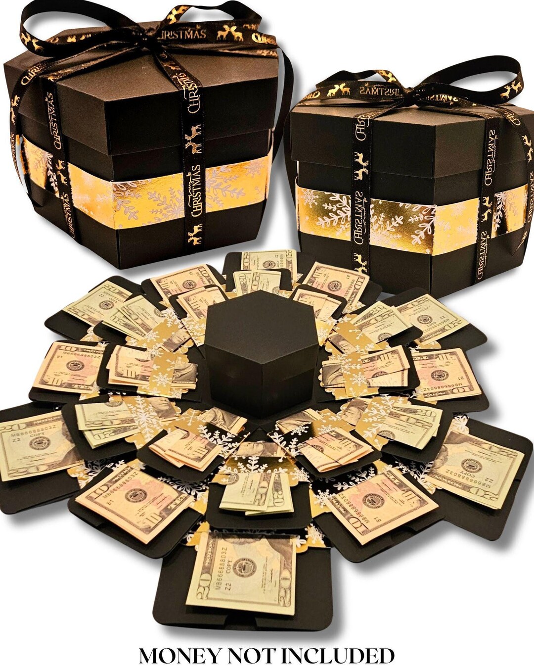 Christmas Money Explosion Box – Holiday Snowflake Gift, Pre-assembled ...