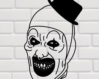 Terrifier Horror Art the Clown Scary Movie SVG for Cricut, Silhouette ...