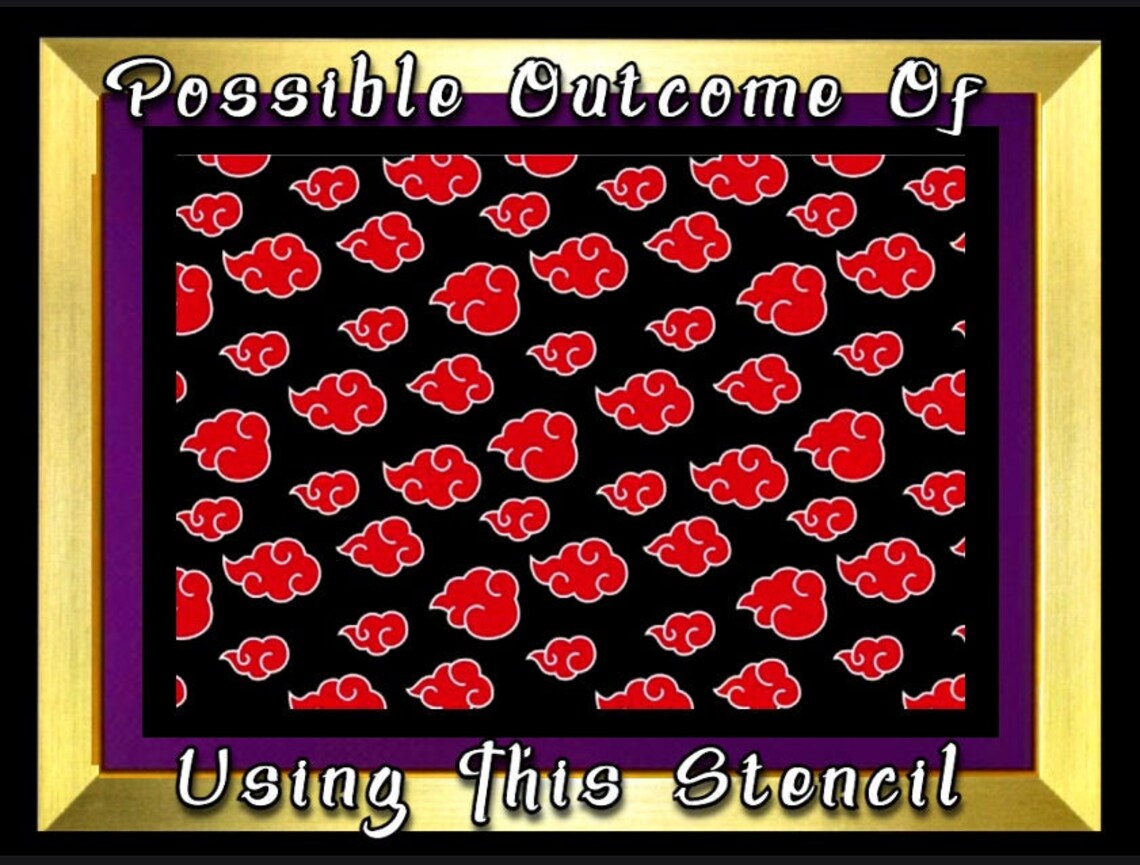 Akatsuki Red Clouds Anime Inspired Custom Vinyl Stencil For | Etsy