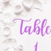 White Flower With Purple Table Card Numbers - Etsy