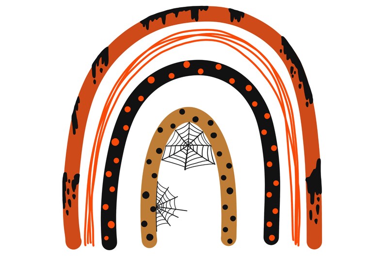 Halloween Rainbow (spider Webs) - Digital Print for Printing and ...