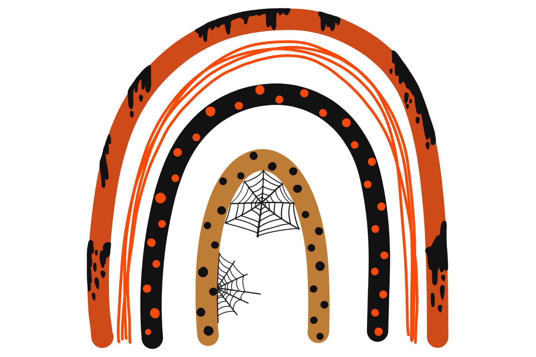 Halloween Rainbow (spider Webs) - Digital Print for Printing and ...